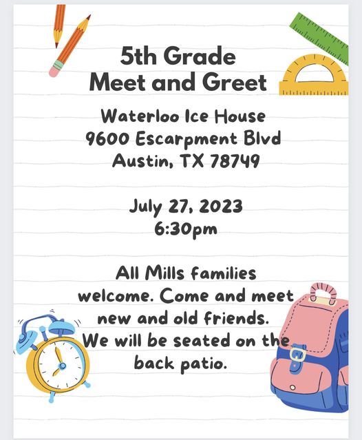 5th Grade Meet and Greet | Joe Dan Mills, Jr. Elementary School