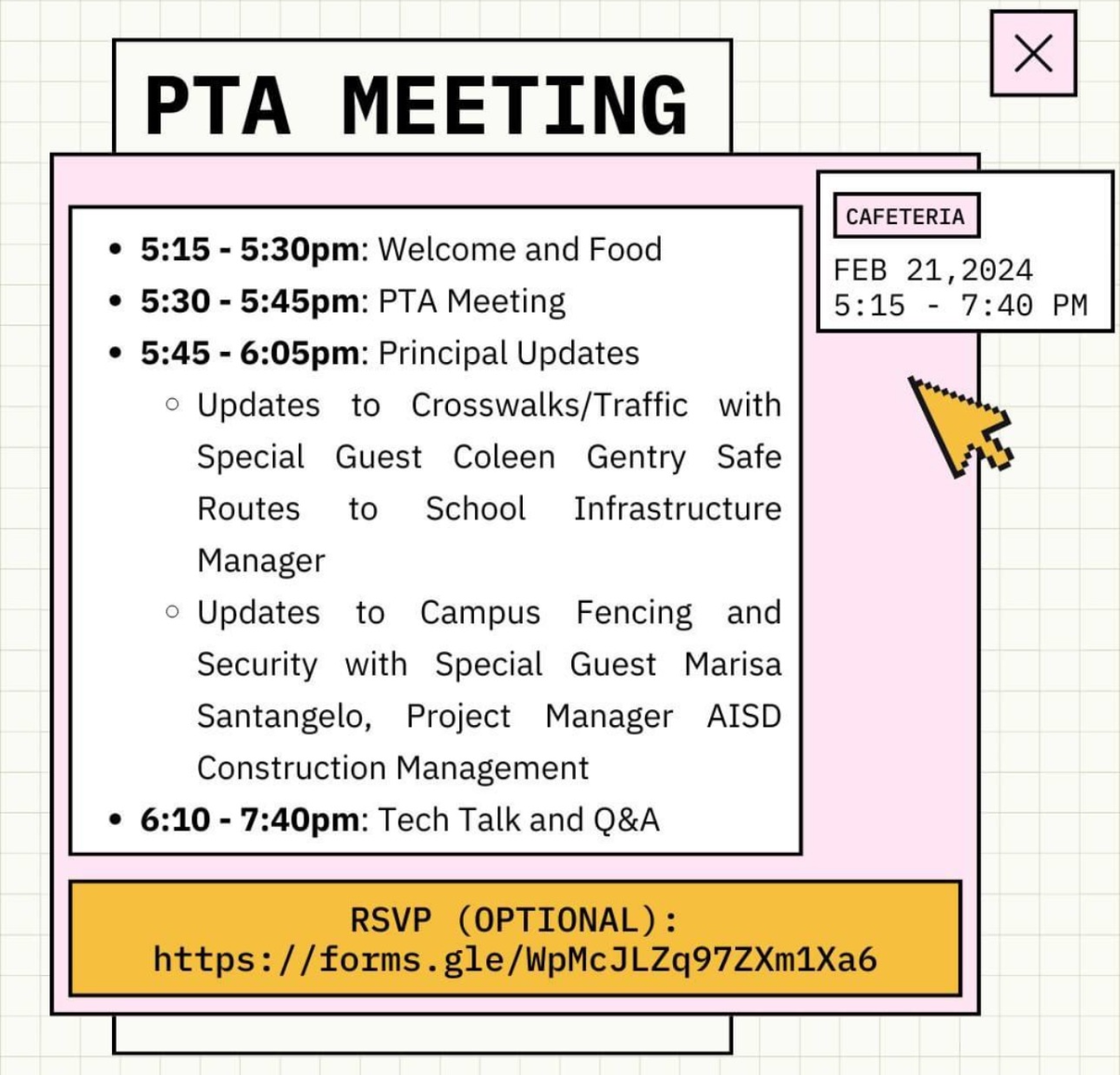 Mills PTA Meeting 2.21 | Joe Dan Mills, Jr. Elementary School